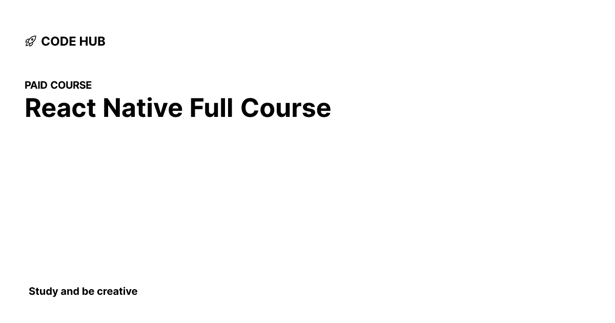React Native Full Course